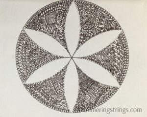 How to Draw Easy Geometric Pattern using Compass - Shimmering Strings